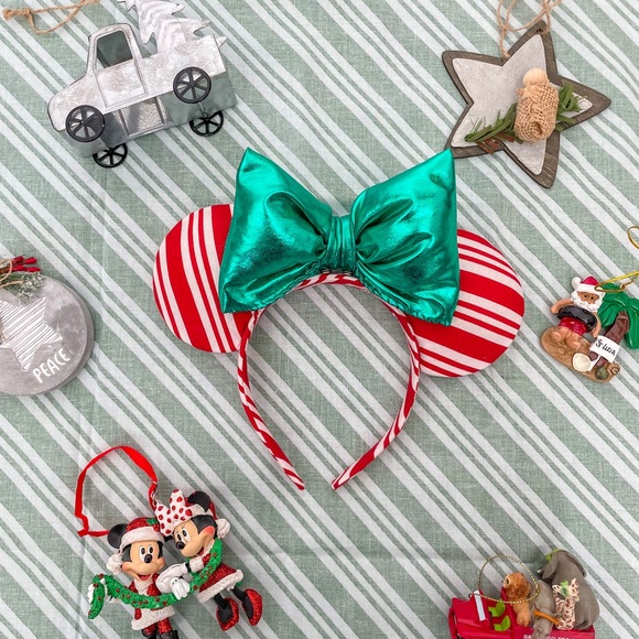 Accessories | Red Candy Cane Christmas Mickeyminnie Mouse Ears | Poshmark